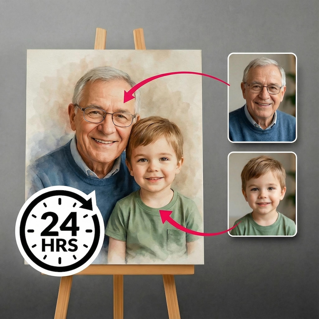 Realistic Photo Merge & Personalized Memorial Portrait Add a Loved One ...