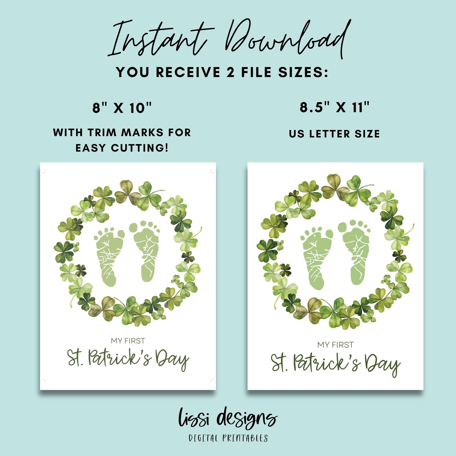 Printable St Patrick's Day Footprint Craft: My First St. Patrick's Day ...