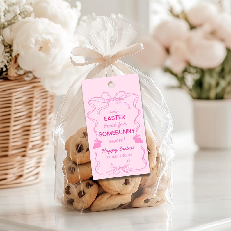 Printable Bow Easter Gift Tags: A Little Treat for Somebunny Sweet ...