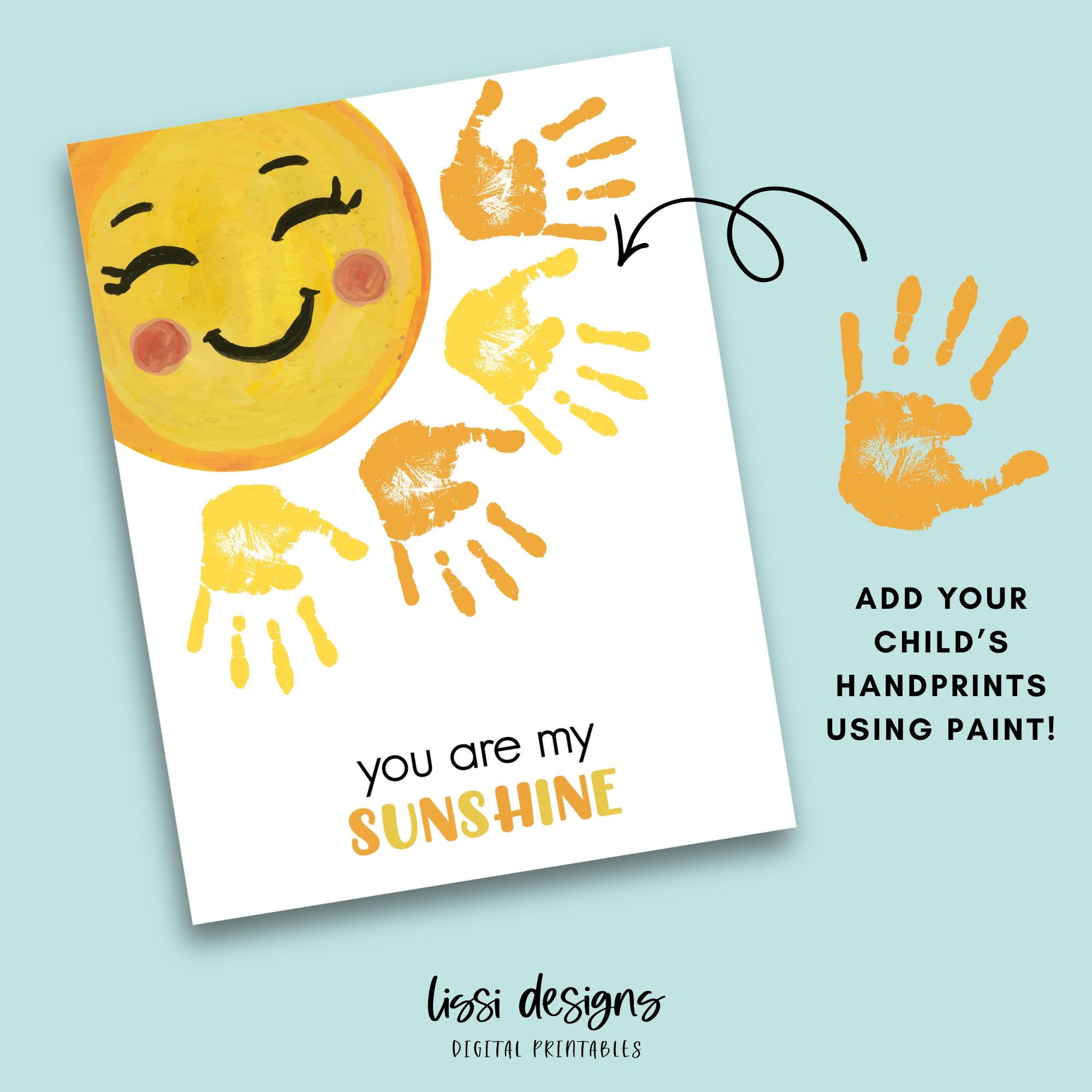 Printable You Are My Sunshine Handprint Craft: Sun Handprint Craft for ...
