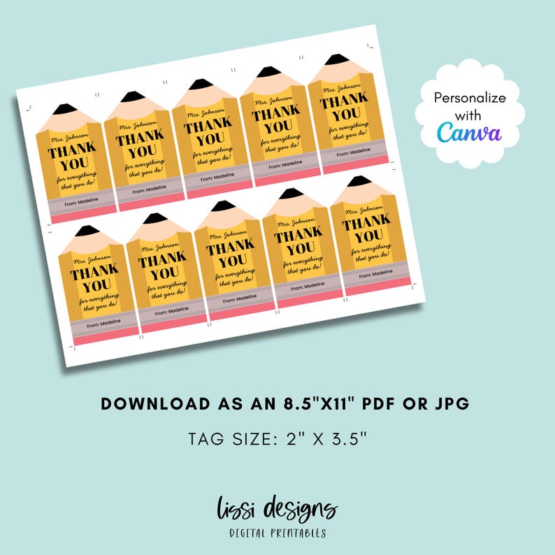Editable Teacher Appreciation Gift Tags: Printable Gift Tag ...
