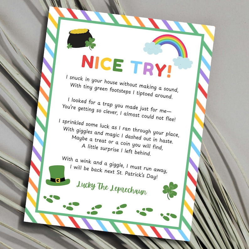 Editable Leprechaun Letter: St. Patrick's Day Leprechaun Trap Letter ...