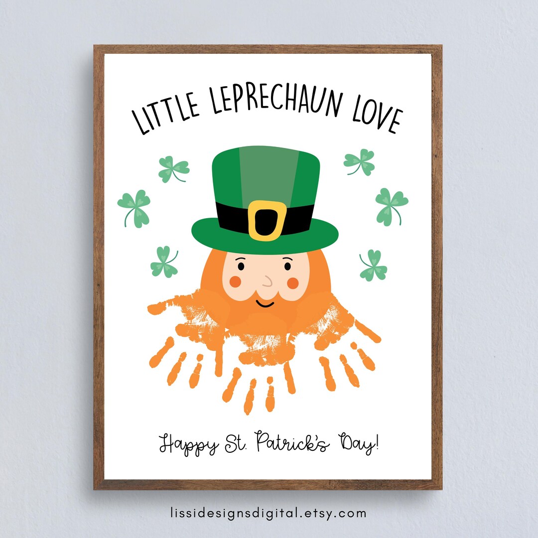 Little Leprechaun Beard Handprint Craft: Printable St Patrick's Day ...