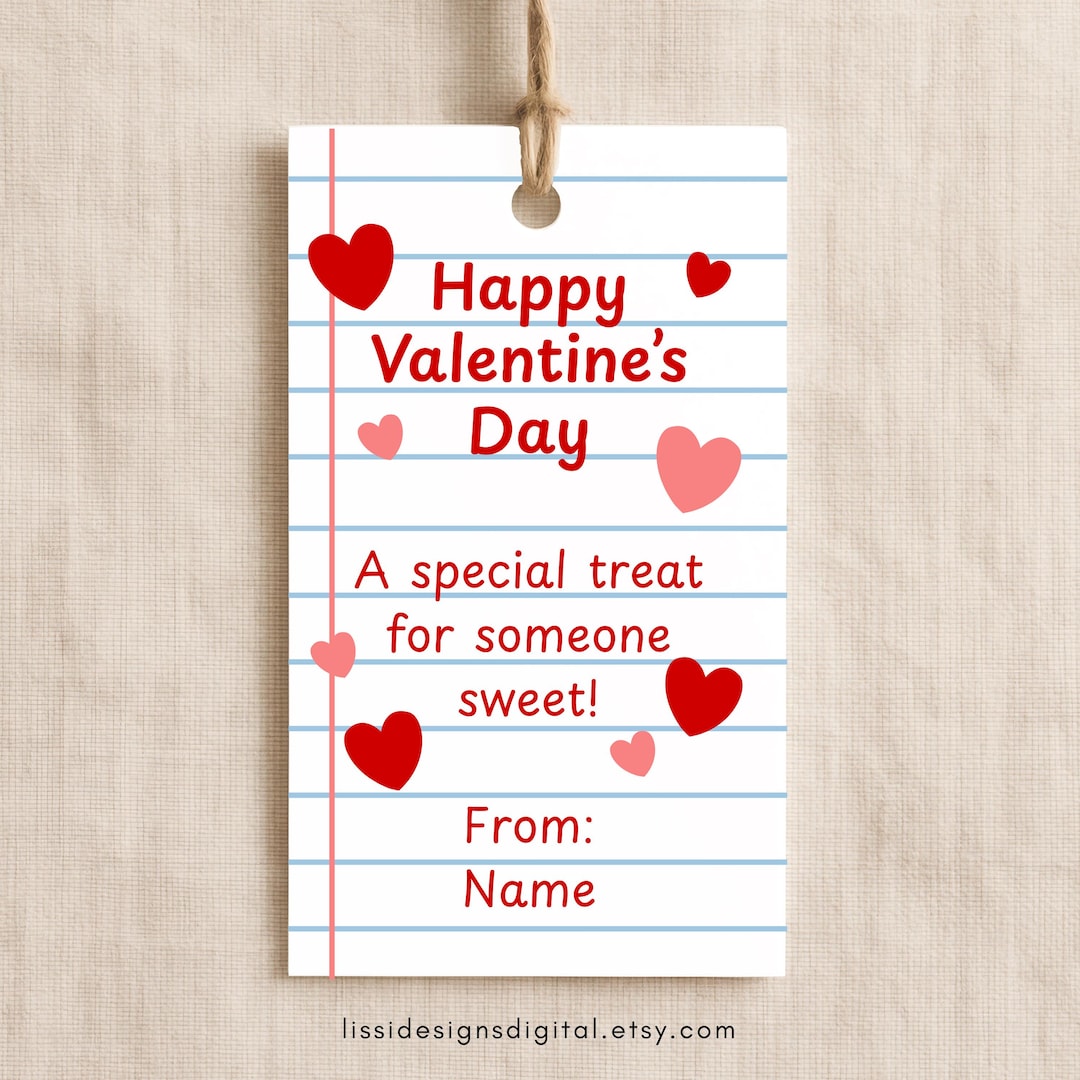 Editable Classroom Valentine Gift Tags: School Classmate Valentine ...