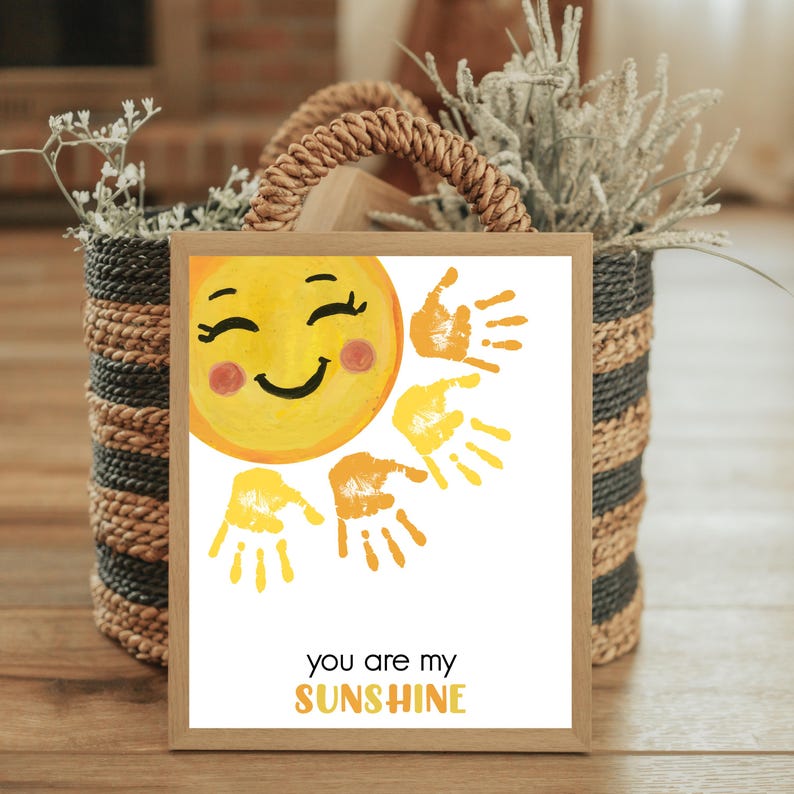Printable You Are My Sunshine Handprint Craft: Sun Handprint Craft for ...