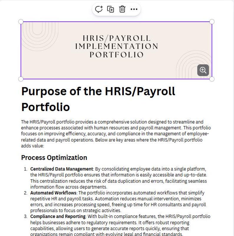 Hris/payroll Portfolio - Etsy