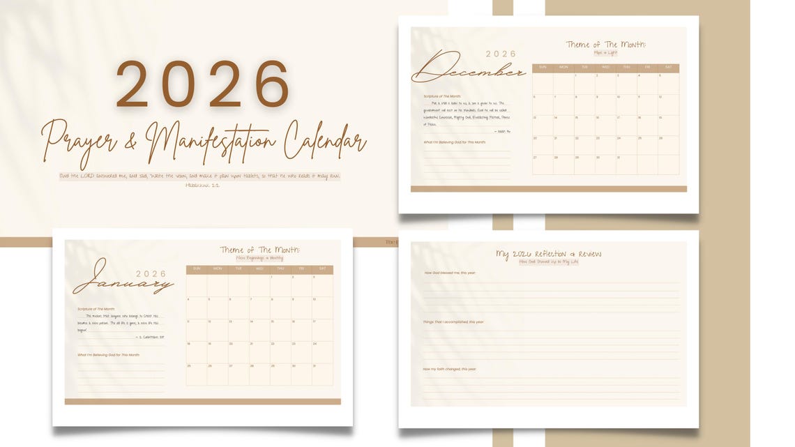 The Bible Based Baddie™ 2026 Prayer & Manifestation Calendar - Etsy Canada