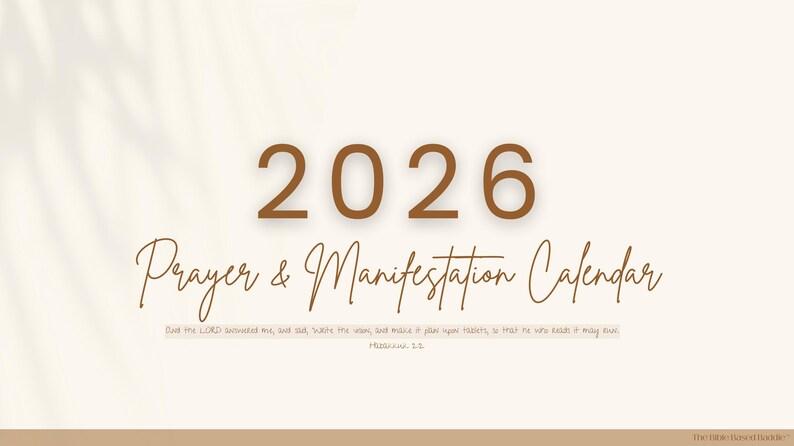 The Bible Based Baddie™ 2026 Prayer & Manifestation Calendar - Etsy