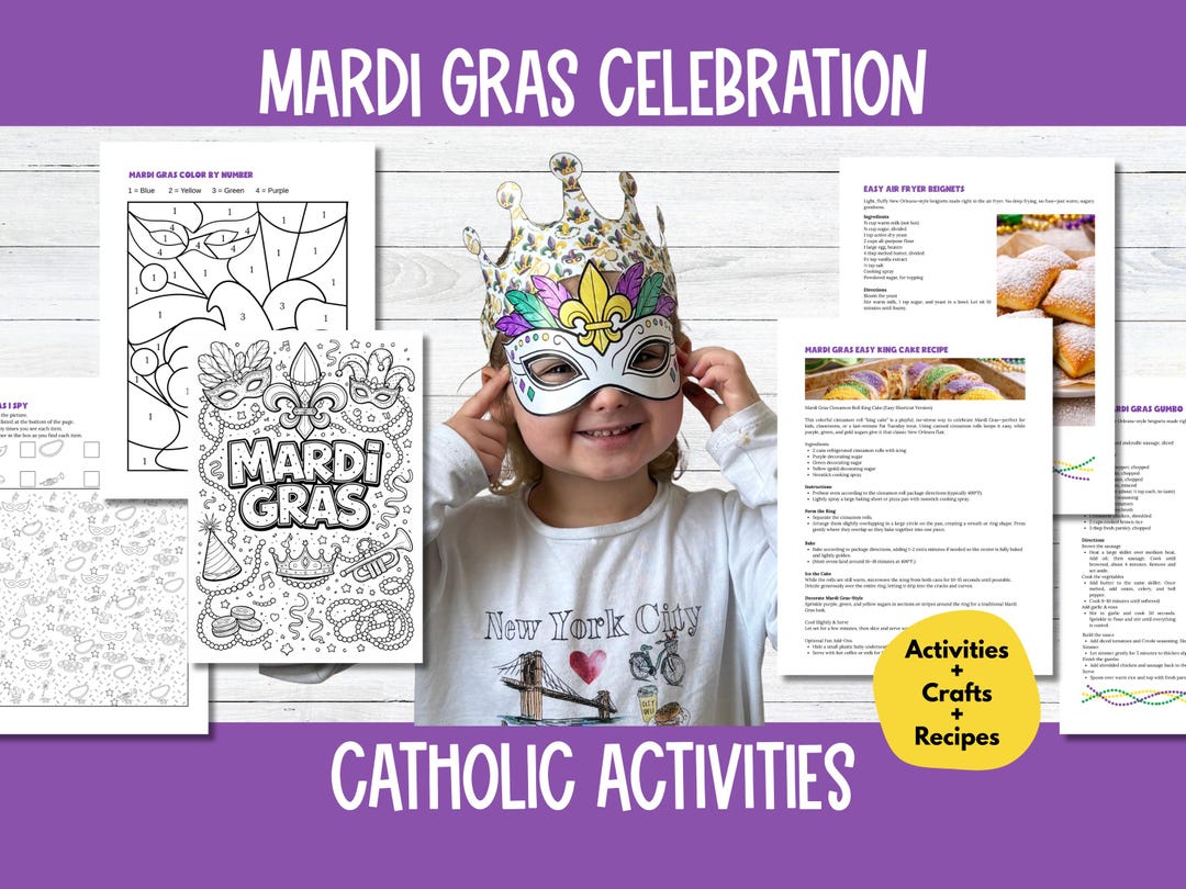 Catholic Mardi Gras Kids Activity Pack ︱fat Tuesday - Etsy