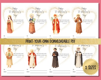 Saint Valentines Day Cards Printable Digital Download Catholic - Etsy