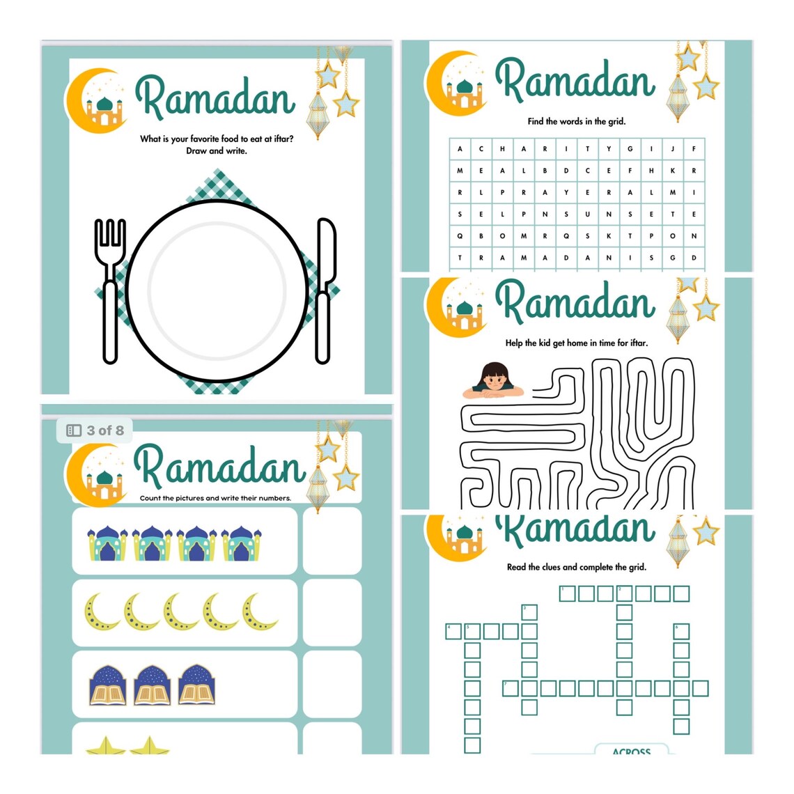 Printable Ramadan Kids Activity Book Elementary - Etsy
