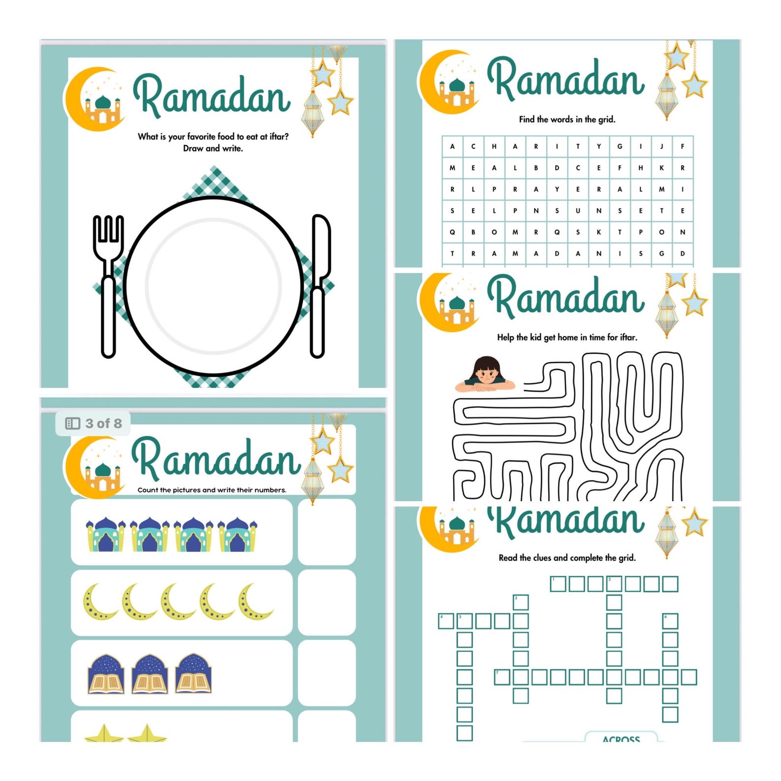 Printable Ramadan Kids Activity Book Elementary - Etsy