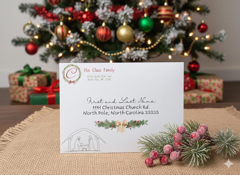 Editable Christmas Envelope Template - Etsy