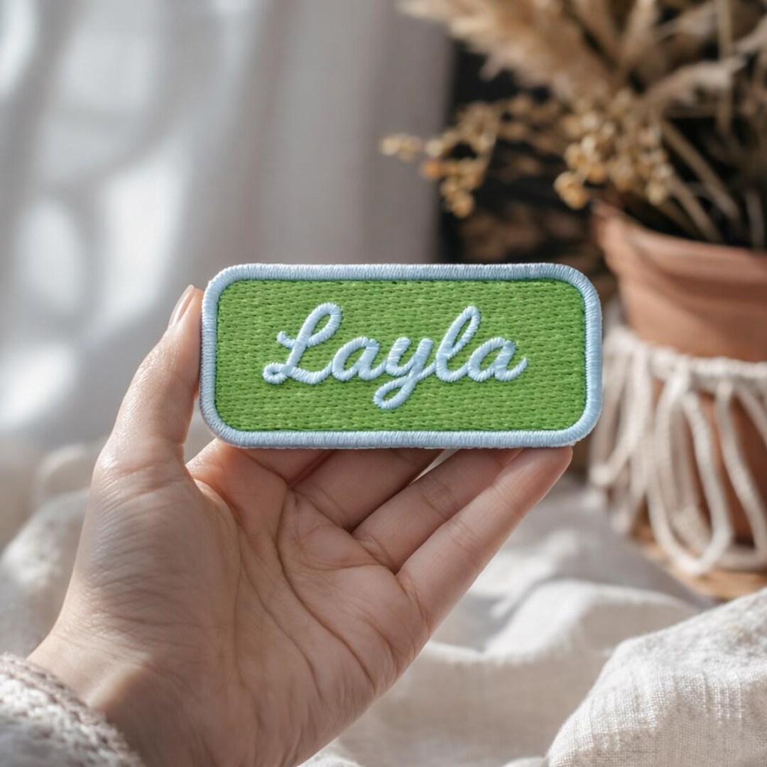 Personalized Uniform Badge, Custom Cursive 3D Name Patch, Rectangle ...