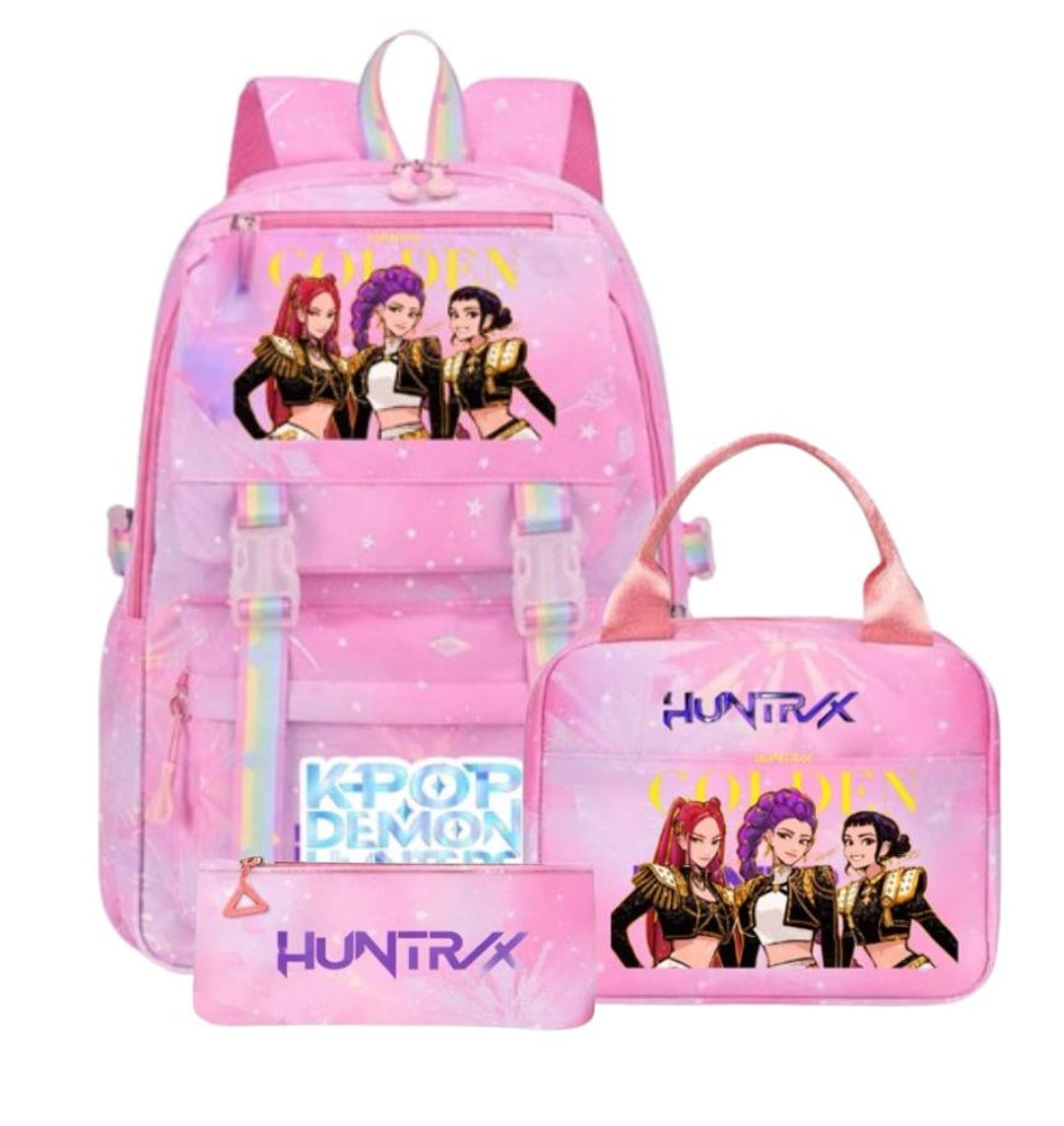 Kpop Demon Hunters 3-piece Backpack Set, Anime Schoolbag Huntrix ...