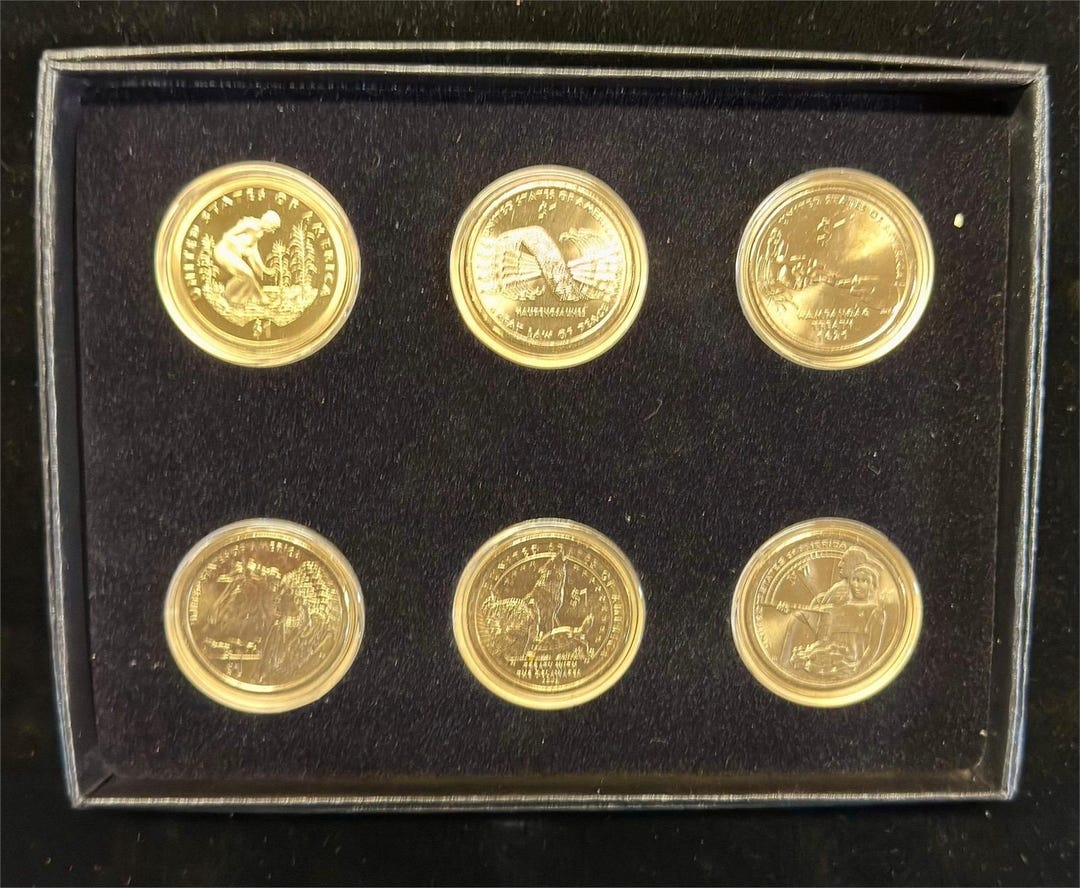 6 Coin Proof Native American Dollar Set 2009 to 2014 Sacagawea 1 Dollar ...