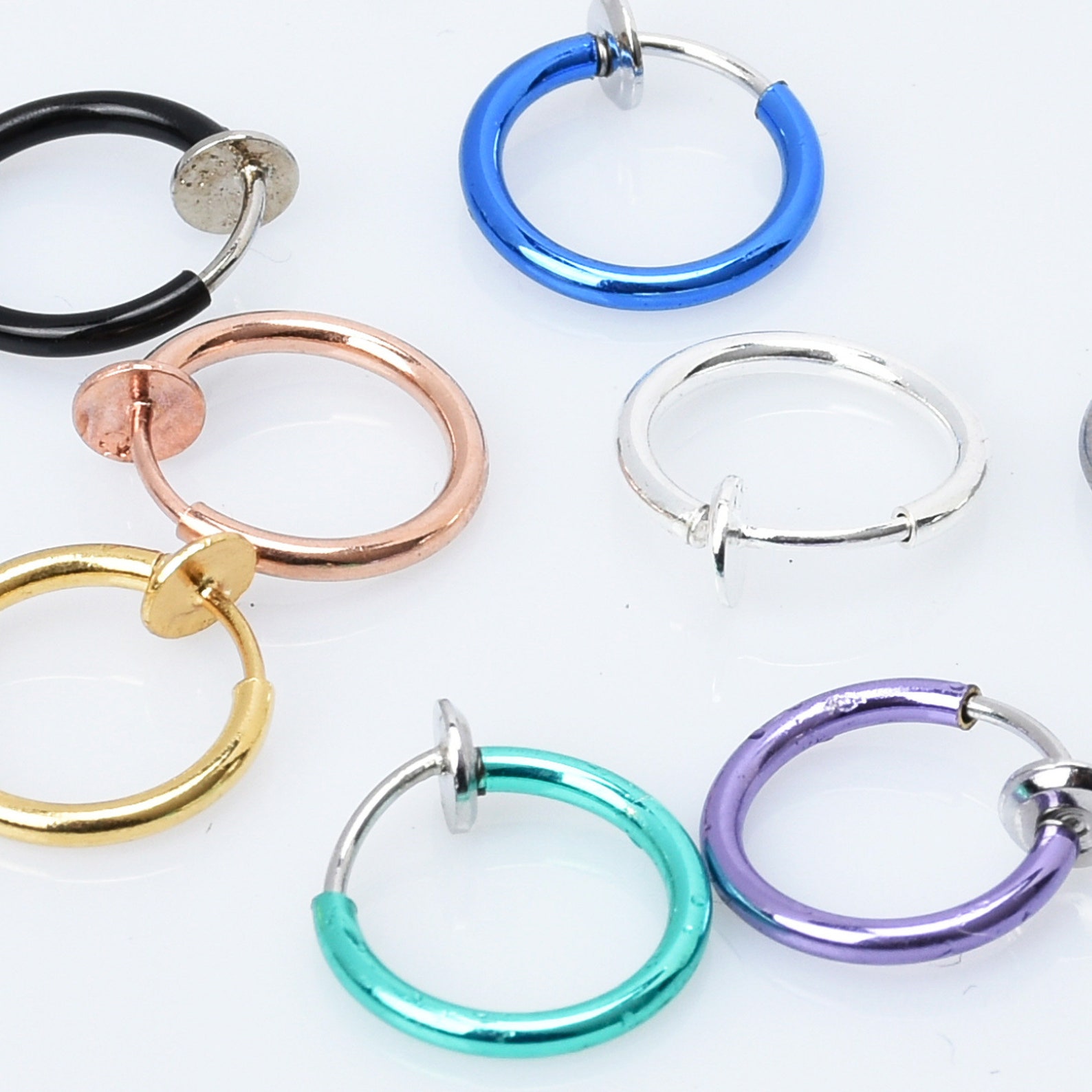 Clip on Earring Hoops Non Pierced Ears Stainless Steel Spring Earring ...