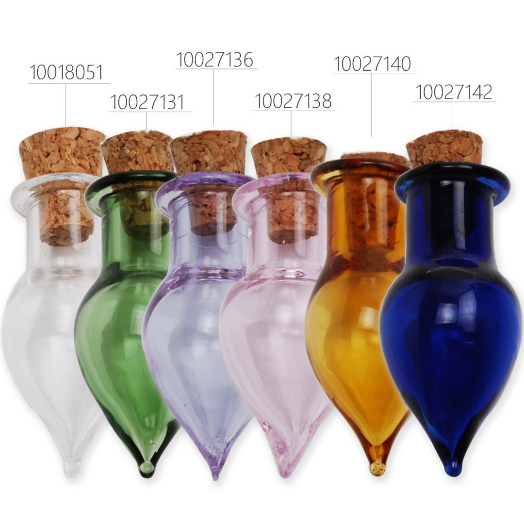 10PCS Colorful Tiny Glass Bottles Small Glass Bottles Empty Small ...