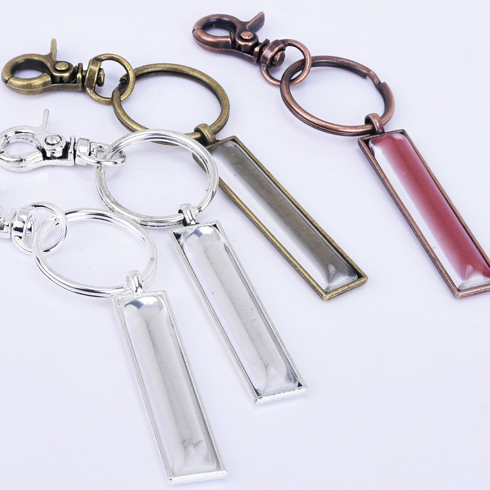 1050mm DIY Key Chains Kits Rectangle Bezel Pendant Trays - Etsy