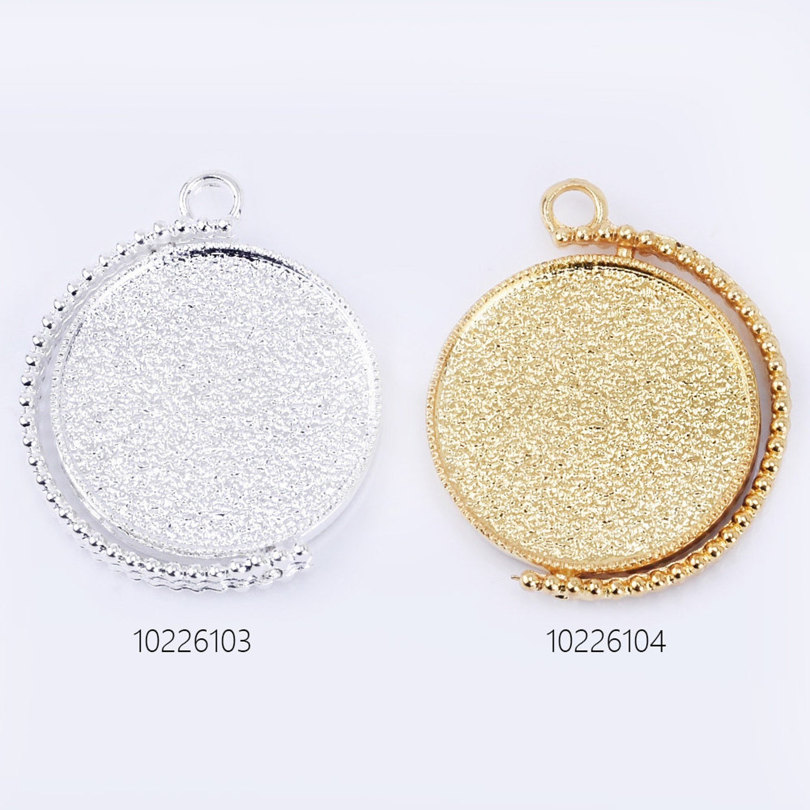 Zinc Alloy Rotatable Round Bezel Trays 25mm Round Glass Setting Cameo ...