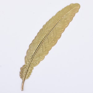 110*24mm Brass Large Feather Bookmark Feather Pendant Personalized Book ...
