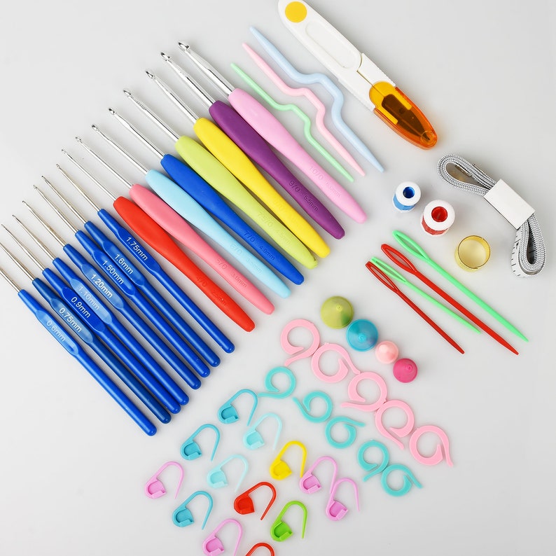 1 Set 55 Pieces Crochet Hooks Set Siliconealuminum - Etsy