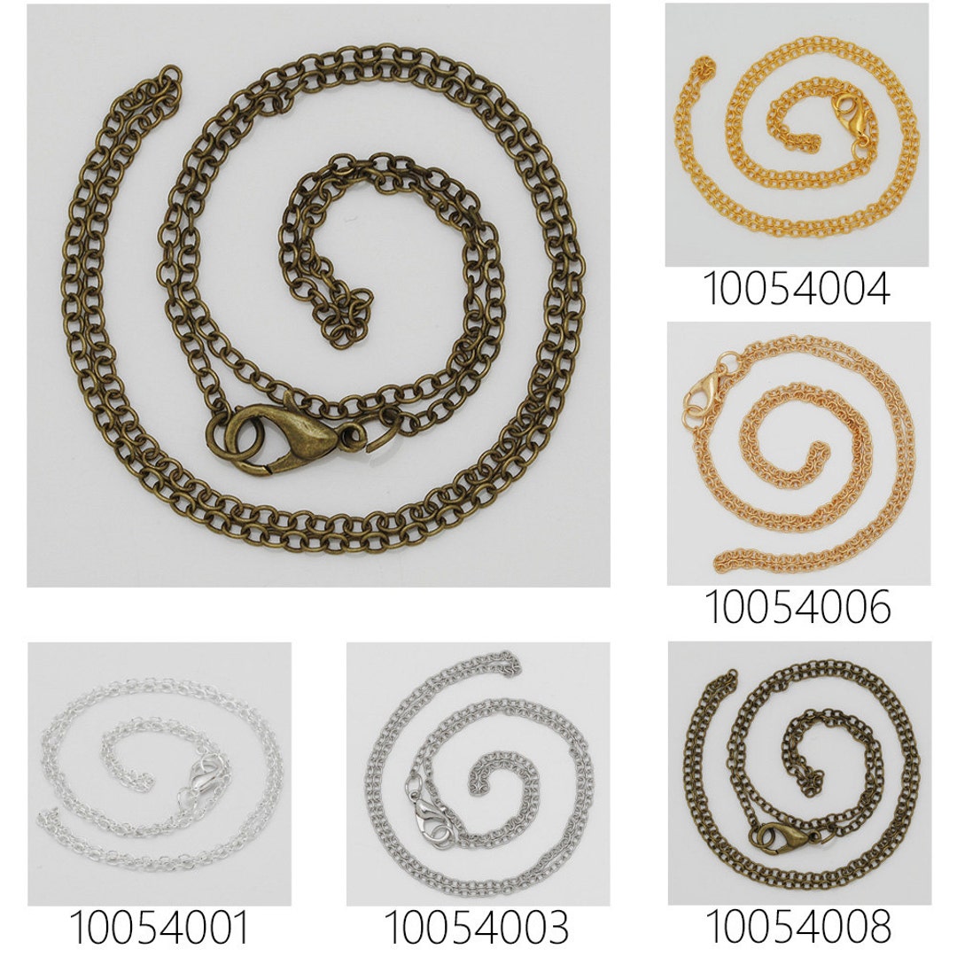 20PCS 2mm Brass Necklace Chain, Finished Chain With Lobster Clasp ...
