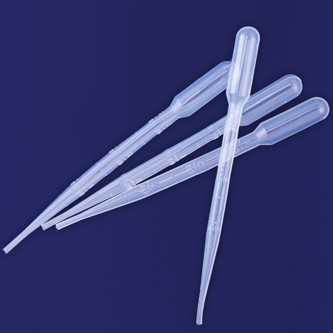 Pipettes 3 Ml Graduated Disposible Plastic Dropper - Liquid Measurement ...