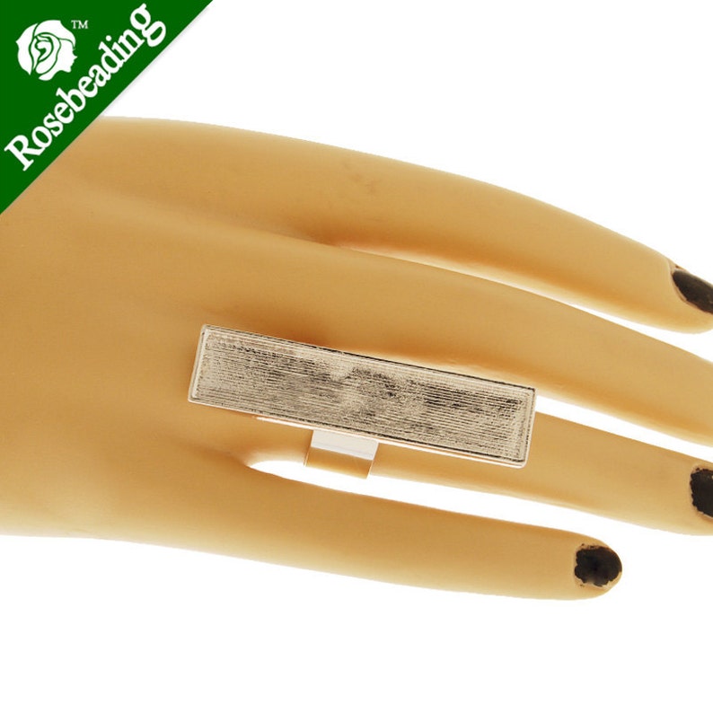 10PCS Ring Base Setting With 10x50mm Rectangle Bezel Fit | Etsy