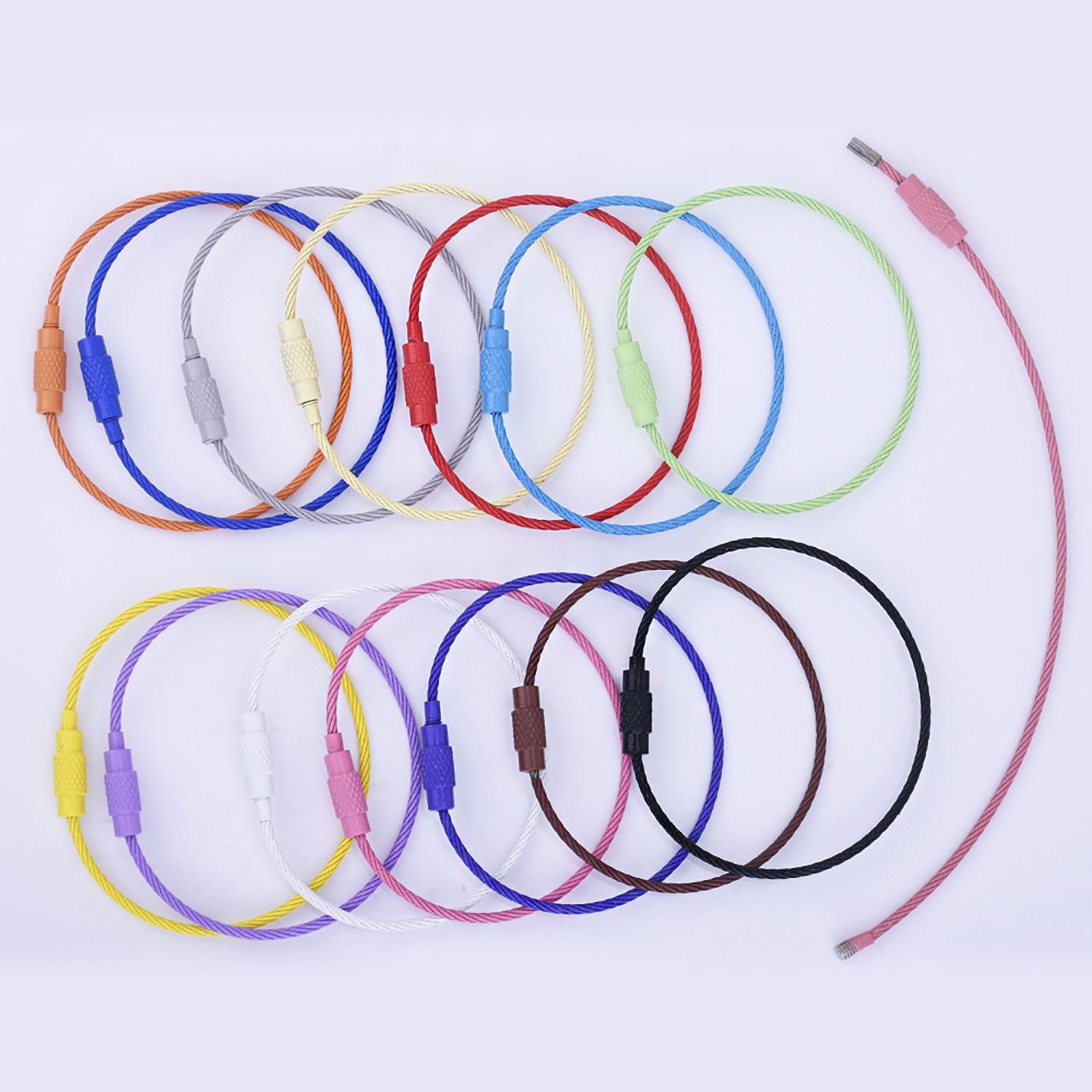 1501.5mm Wire Keychain Cable Stainless Steel Cable Key ring | Etsy