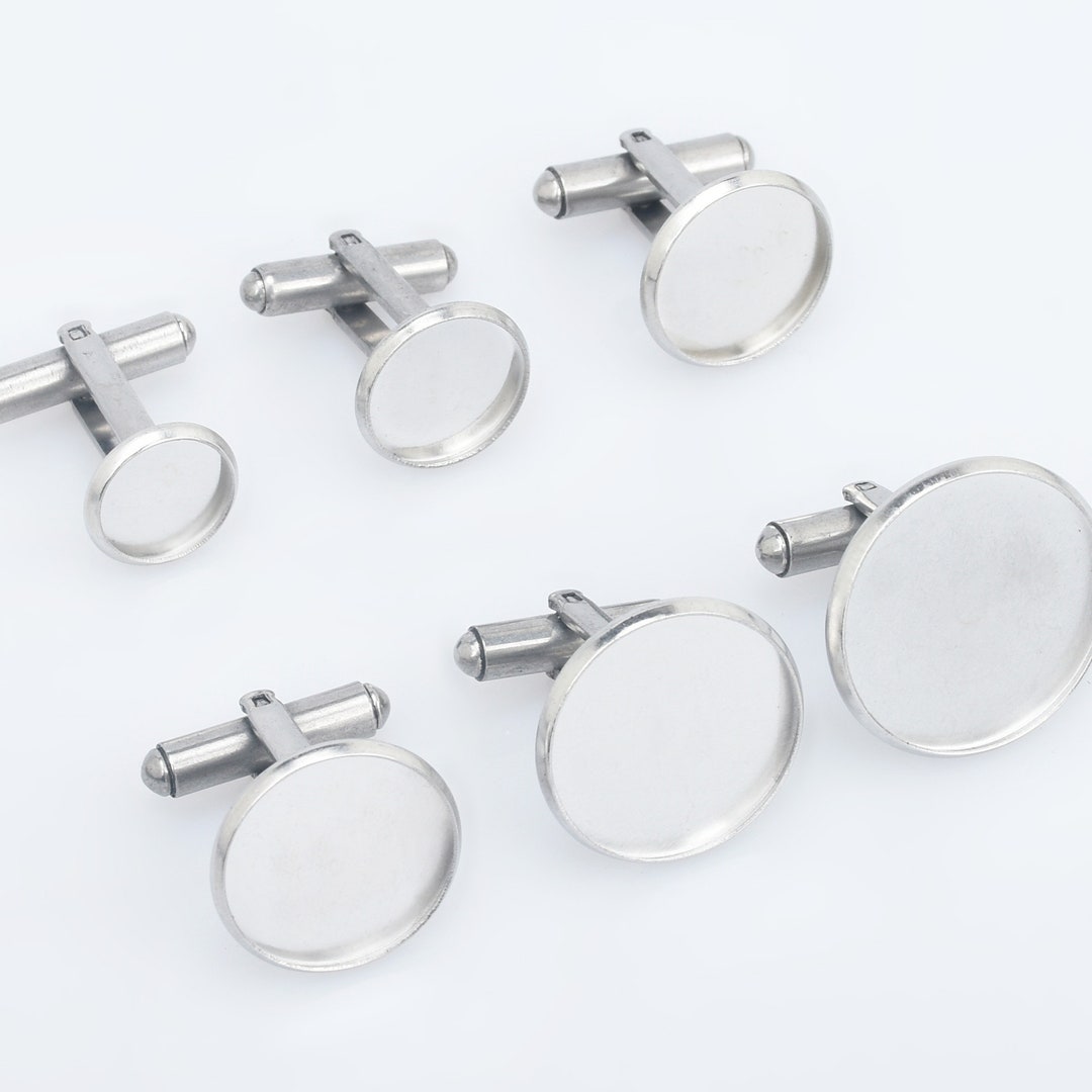 Stainless Steel Cufflink Blanks French Cufflink Base With 10/12/14/16 ...