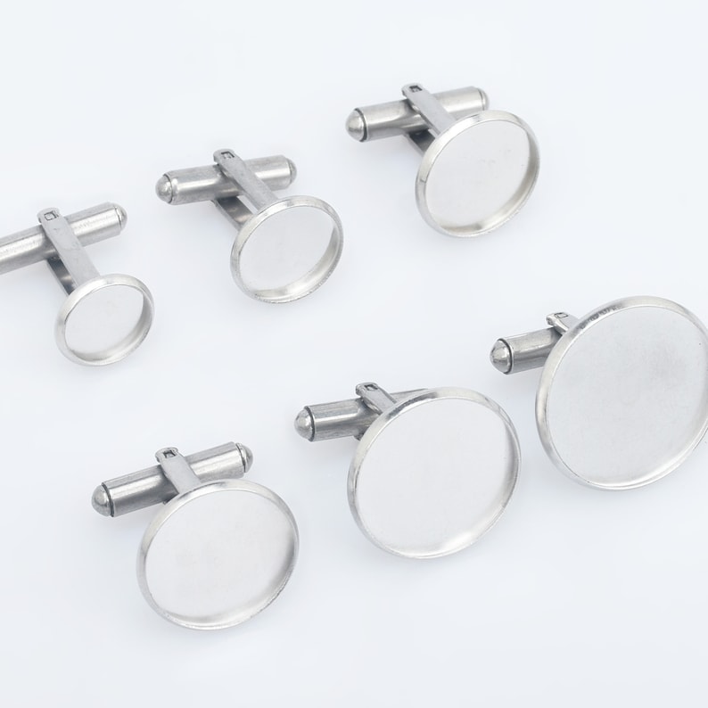 Stainless Steel Cufflink Blanks French Cufflink Base With 10/12/14/16 ...