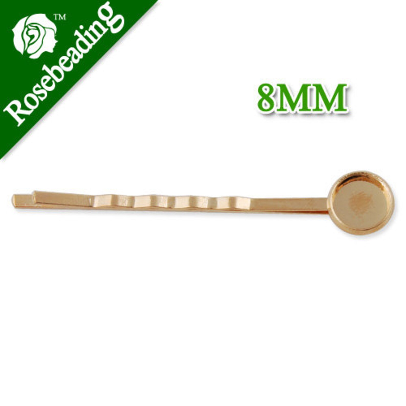 50pcs 55x8mm Brass Bobby Pin With Bezelfit 8mm Cabochonshair - Etsy
