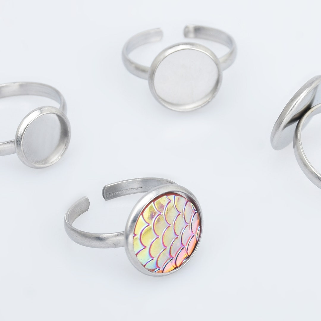 Stainless Steel Adjustable Ring Base Blanks Open Back Ring Base Setting ...