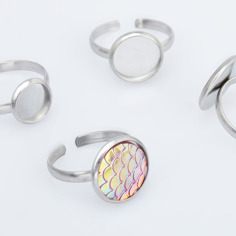 Stainless Steel Adjustable Ring Base Blanks Open Back Ring - Etsy