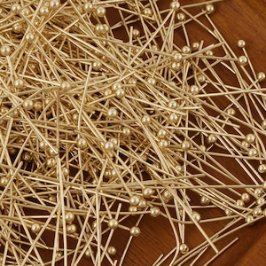 100PCS 14k Gold Filled Ball Head Pins, Brass Ball Headpin, Head Pin for ...