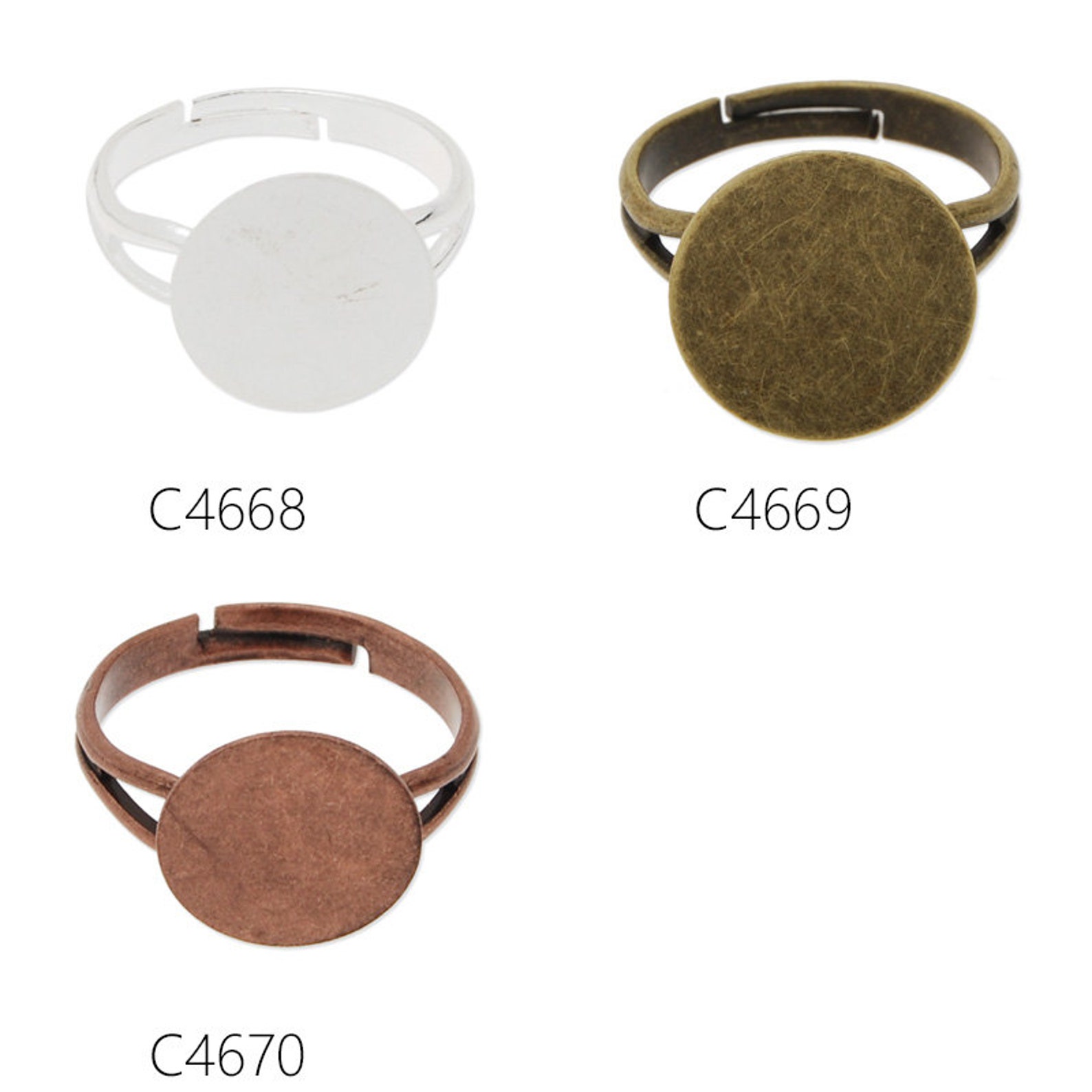 20PCS Adjustable Ring Blanks Base With 14MM Blank Padring - Etsy