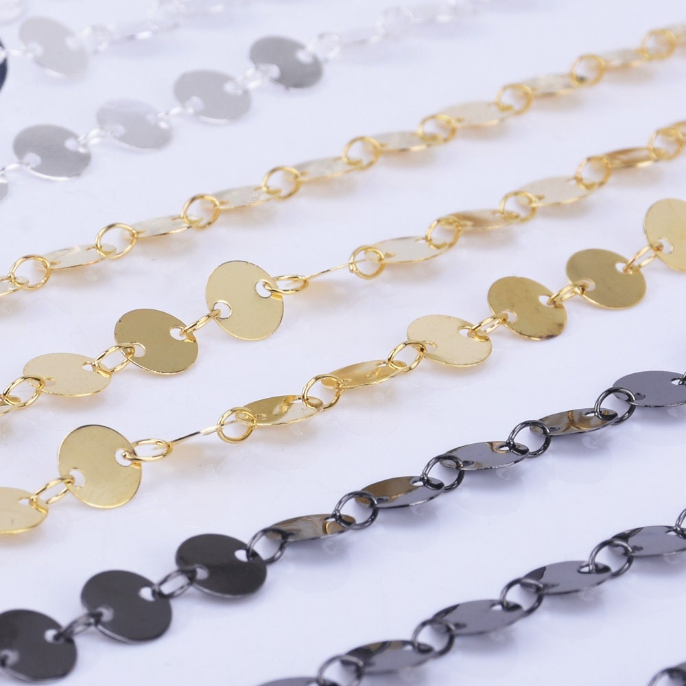 6mm Coin Chain Disc Coin Chains Hand Wrought Bulk Chain | Etsy