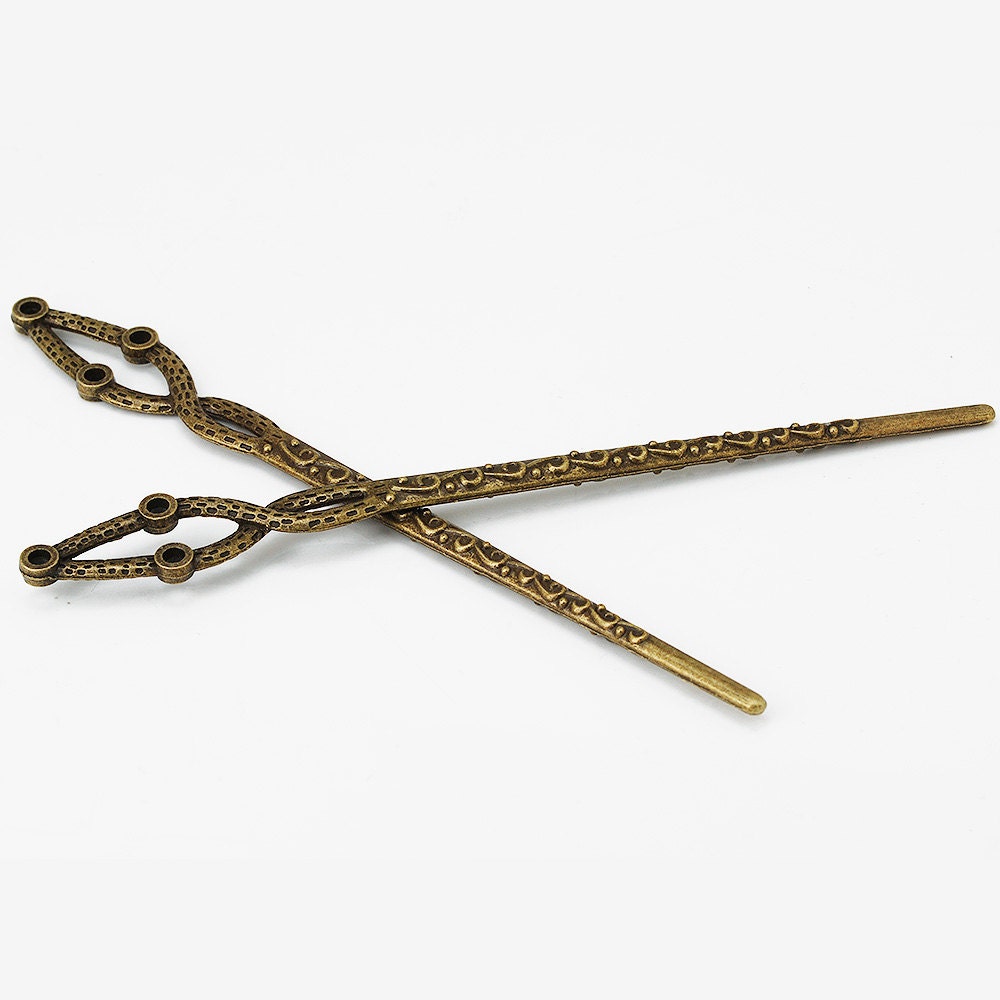 10PC Metal Hair Stick Pins Filigree Stamping Hole Diy Hair Pin - Etsy