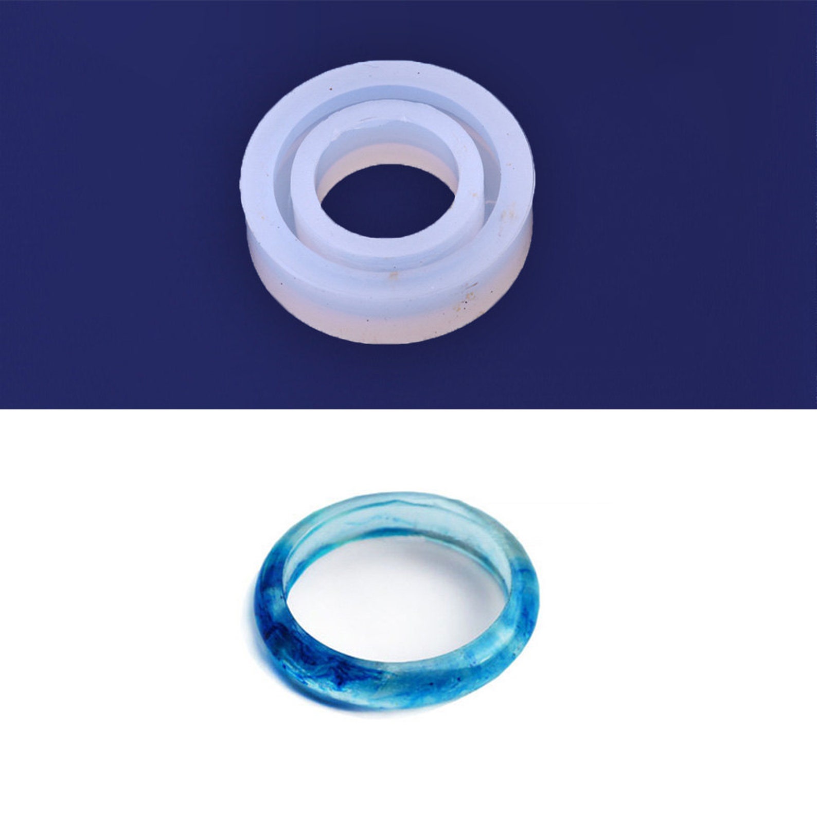 1pcs Clear Silicone Ring Mold Three Sizes Resin Ring Mold - Flexible ...