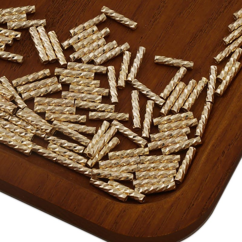 Long Tube Gold Beads - Etsy