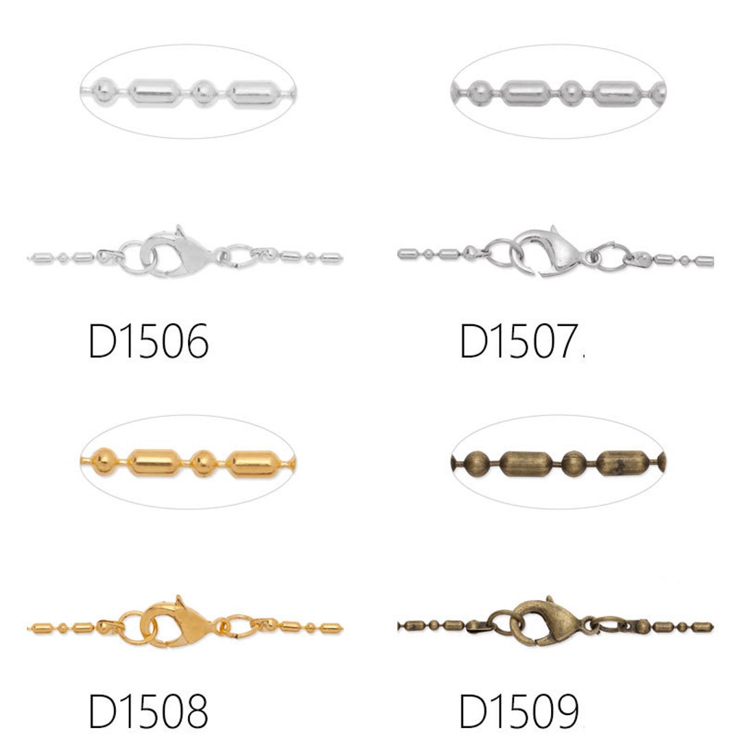 20PCS 1.5x3.0mm Copper Necklace Chain,self Closing Clasp,length 45.72cm ...