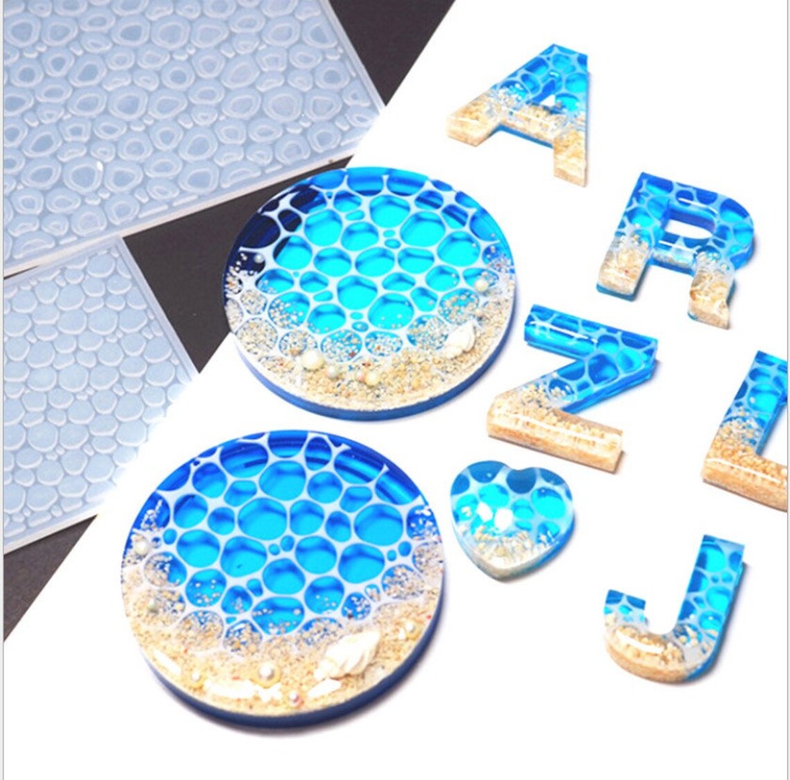 1PCS Creative Water Ripple Silicone DIY Ocean Wave Resin Mold for Home ...