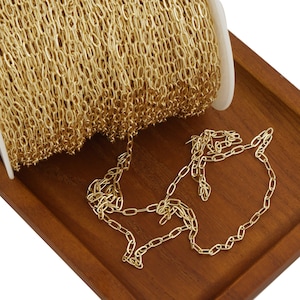 14k Gold Filled Paper Clip Chain - Unfinished, Perfect for Bracelets ...