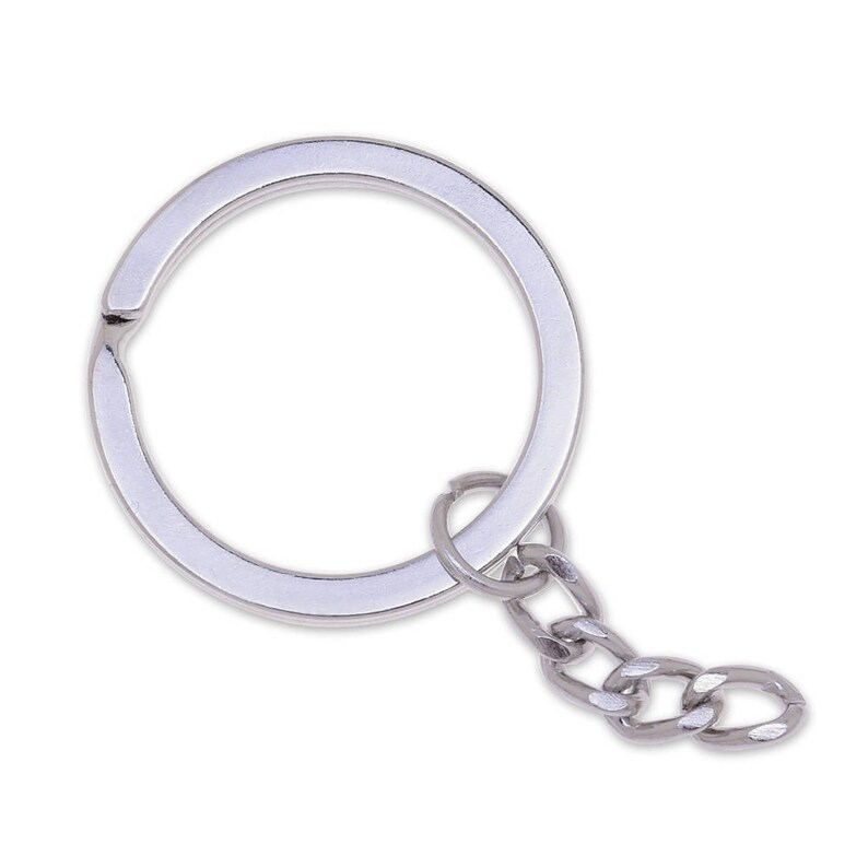 20mm Iron Flat Keychain Rings With Extension Chain Ring Connector DIY ...