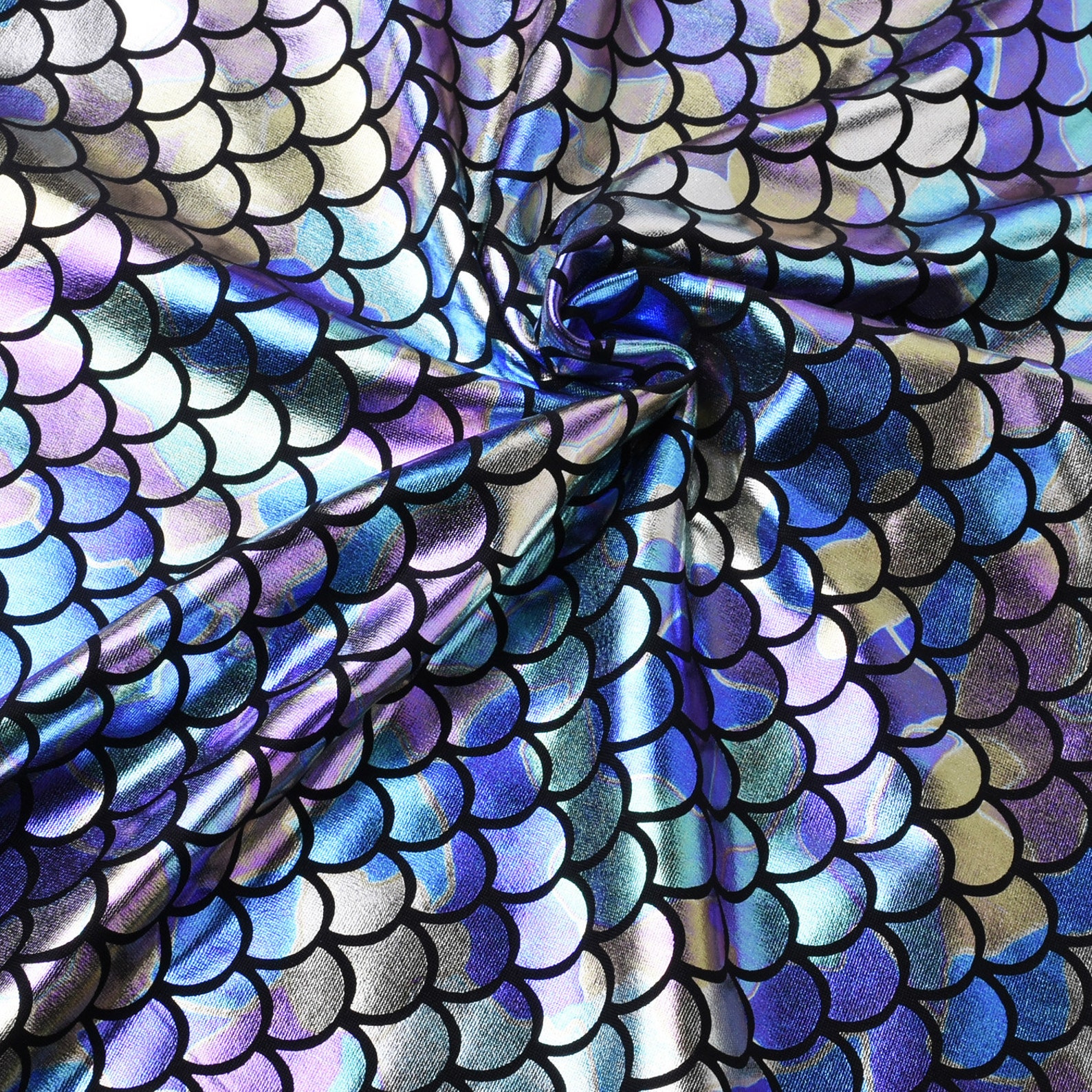 812 Mermaid Scale Pattern Fabric Fish Scales Spandex Fabric | Etsy