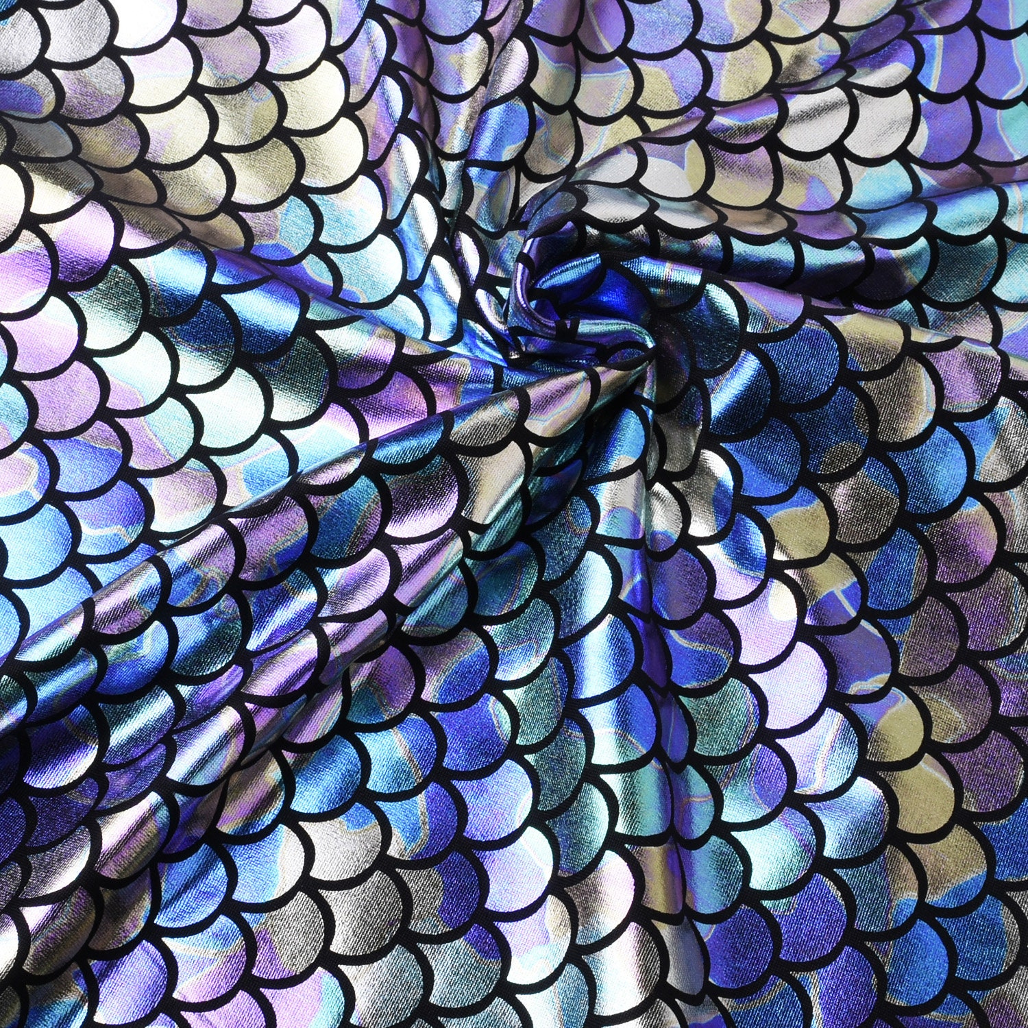 812 Mermaid Scale Pattern Fabric Fish Scales Spandex Fabric | Etsy