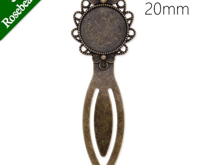 20mm Round Bookmark Base, Antique Bronze Bookmark Settings-pendant ...