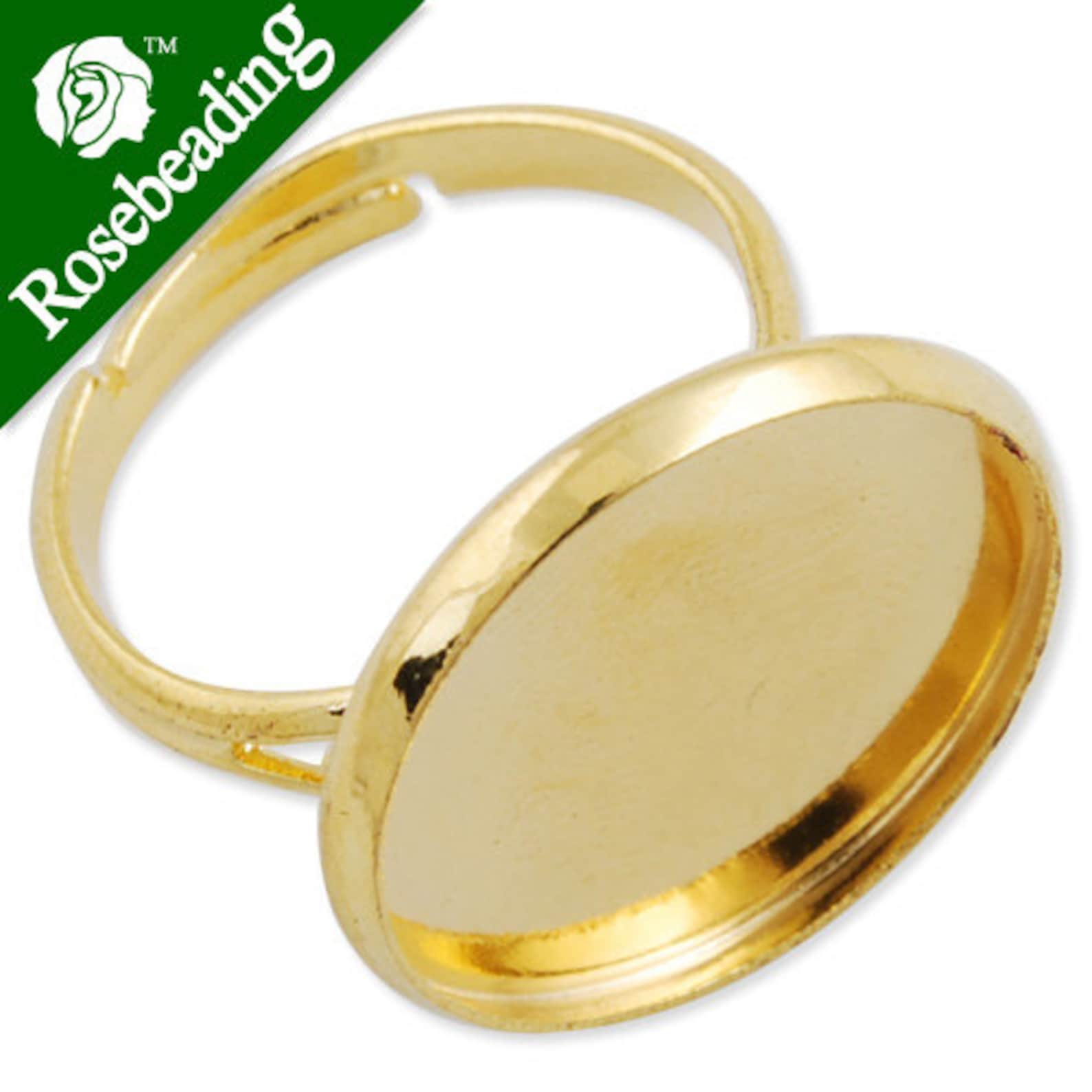 50PCS Round Adjustable Shallow Bottom Ring Base Settingfit - Etsy