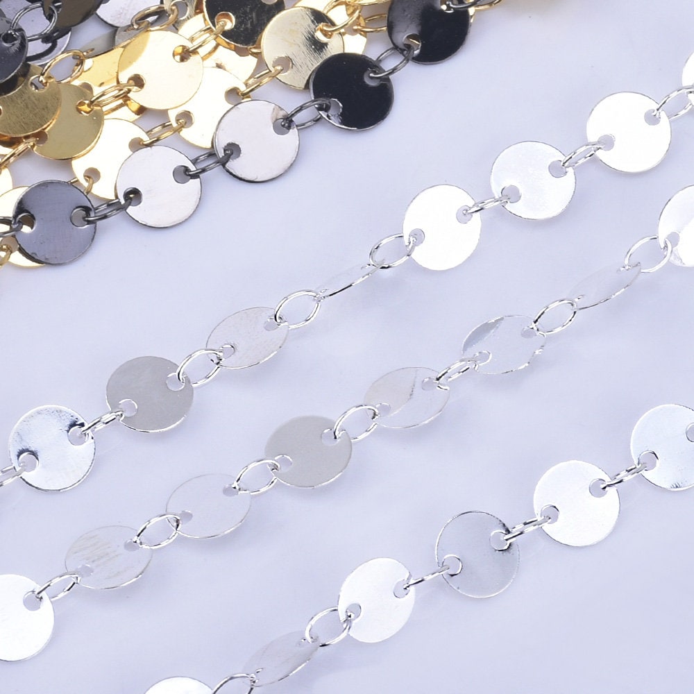 6mm Coin Chain Disc Coin Chains Hand Wrought Bulk Chain | Etsy